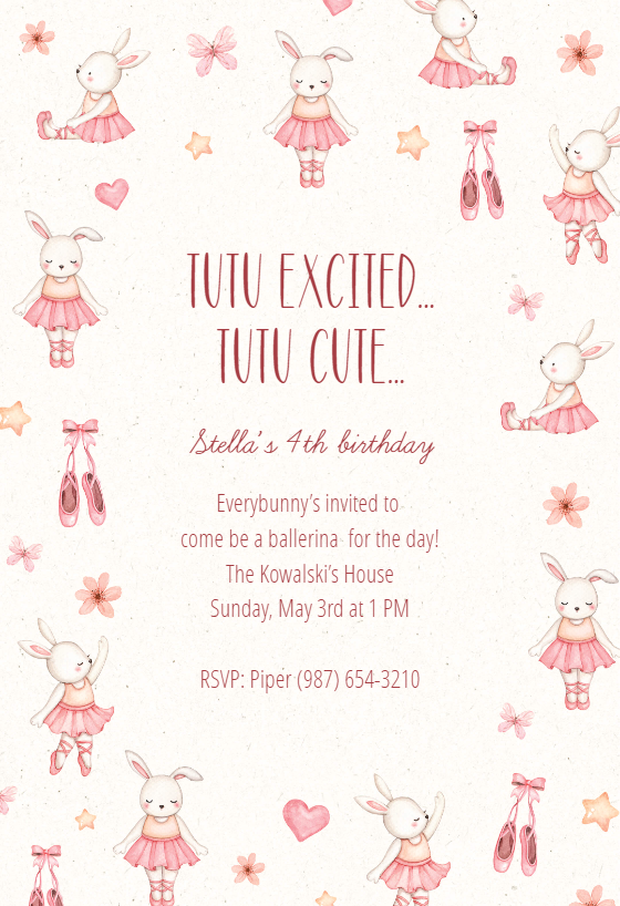 Tutu Cute - Birthday Invitation Template | Greetings Island