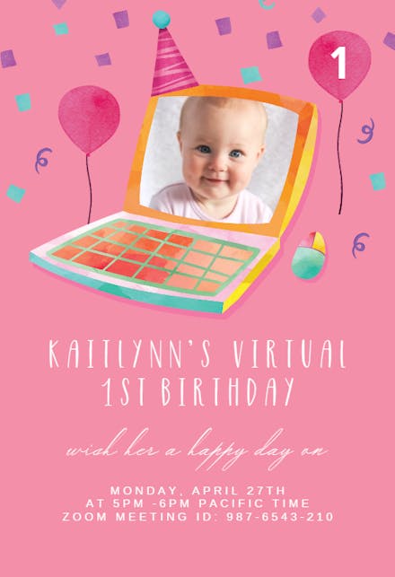 Virtual Fun - Birthday Invitation Template (Free) | Greetings Island