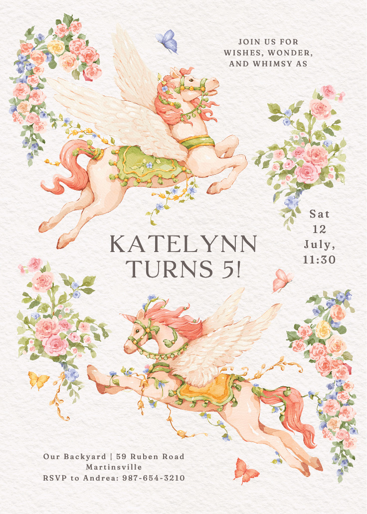 Wishes and Whimsy Birthday - Birthday Invitation Template (Free ...