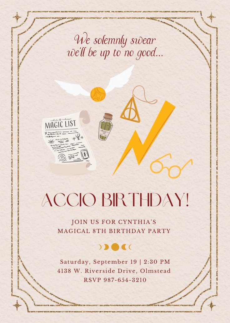 Witches and Wizards - Birthday Invitation Template (Free) | Greetings ...