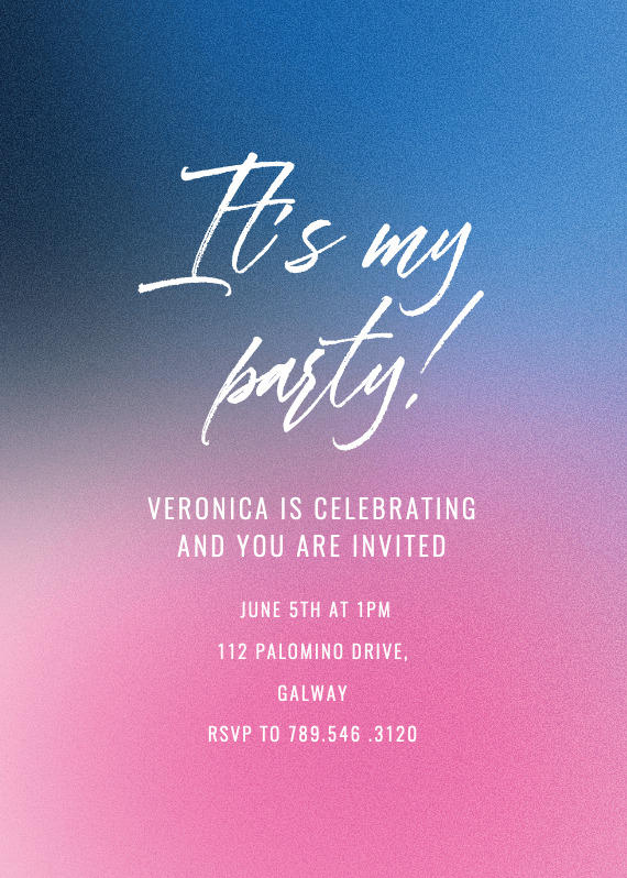 Big Text - Birthday Invitation Template (Free) | Greetings Island