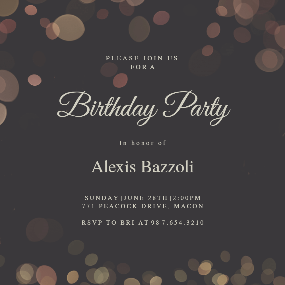 Filtered Bubbles - Birthday Invitation Template (Free) | Greetings Island