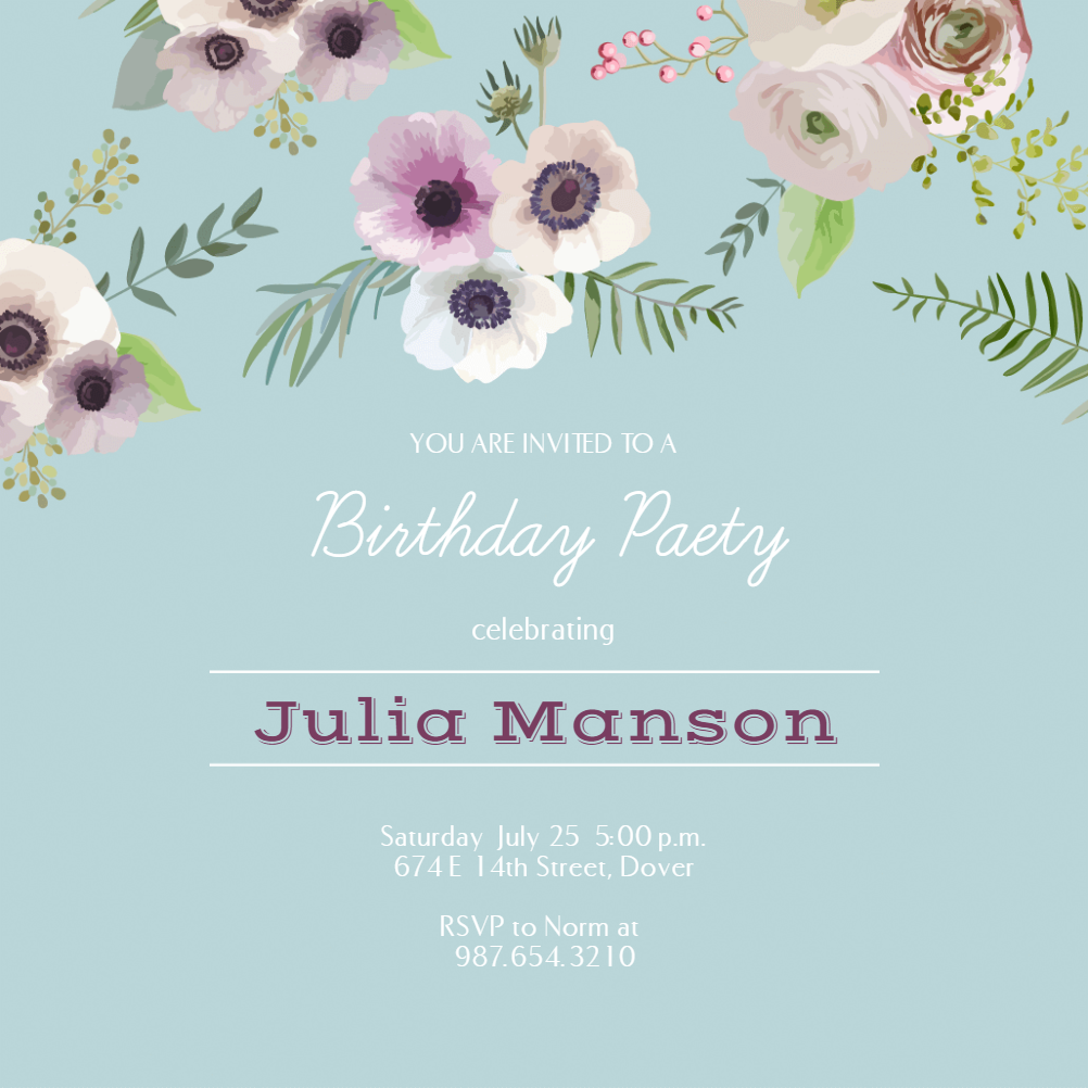 Filtered Bubbles - Birthday Invitation Template (Free) | Greetings Island
