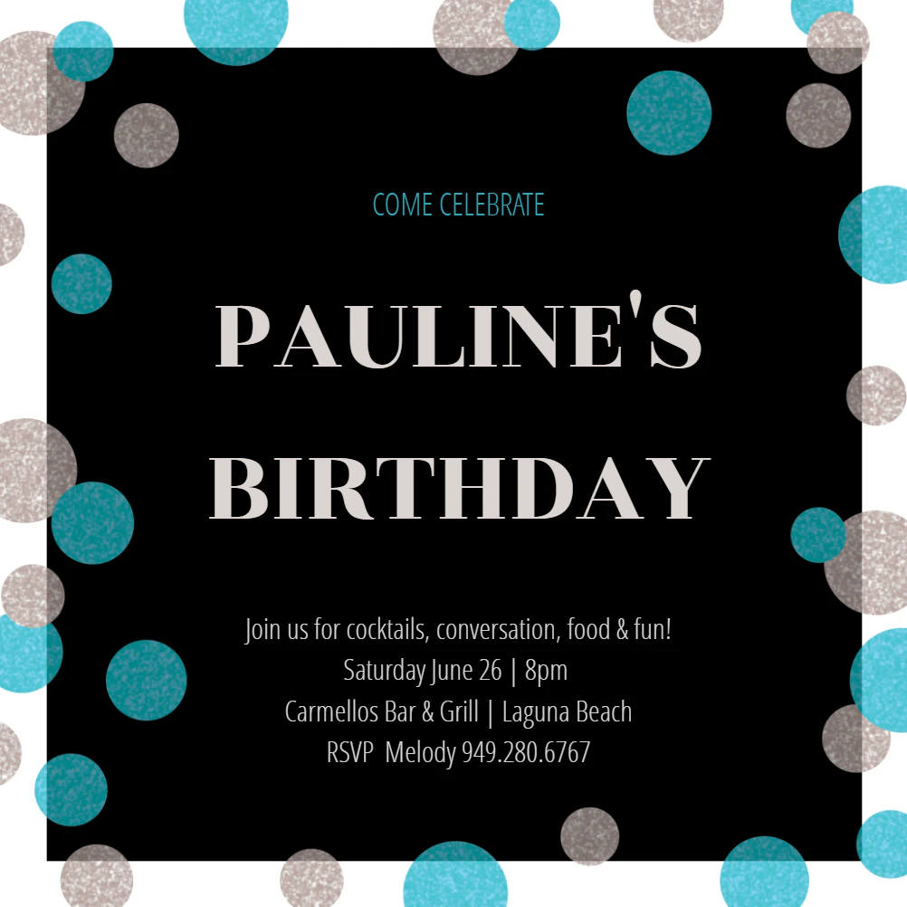 Blue Polka Dot Invitation Templates