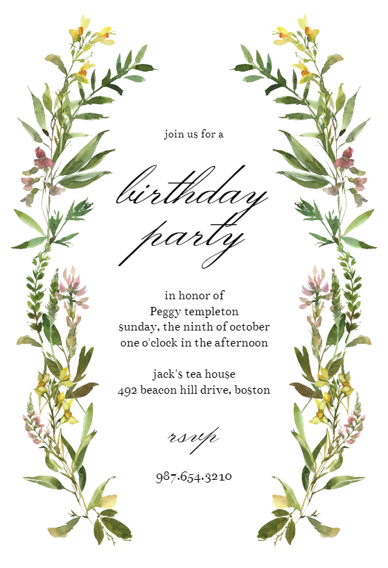 Fun Floral - Birthday Invitation Template (Free) | Greetings Island