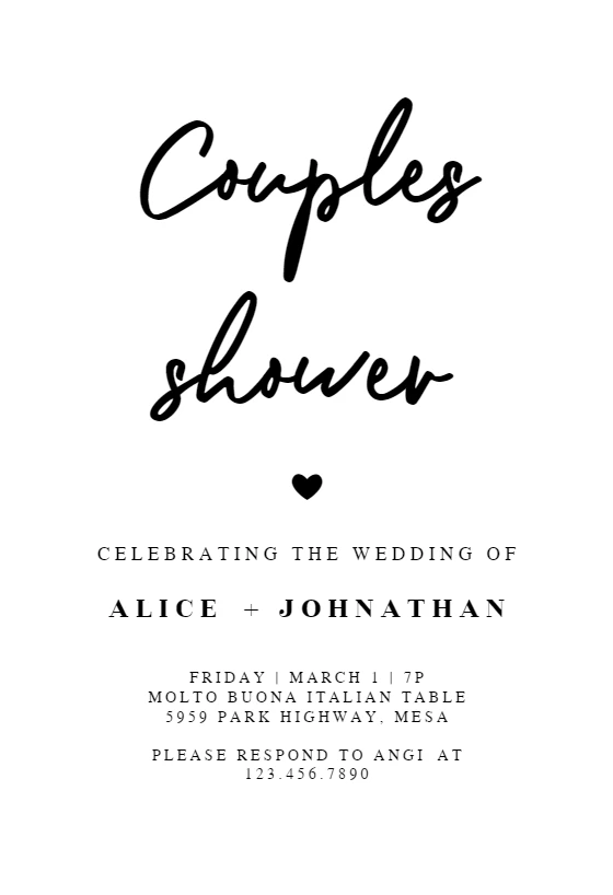 Here Comes The Bride And Groom - Bridal Shower Invitation Template ...