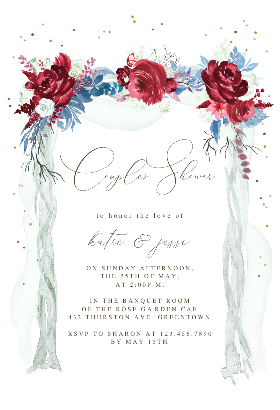 Here Comes The Bride And Groom - Bridal Shower Invitation Template ...