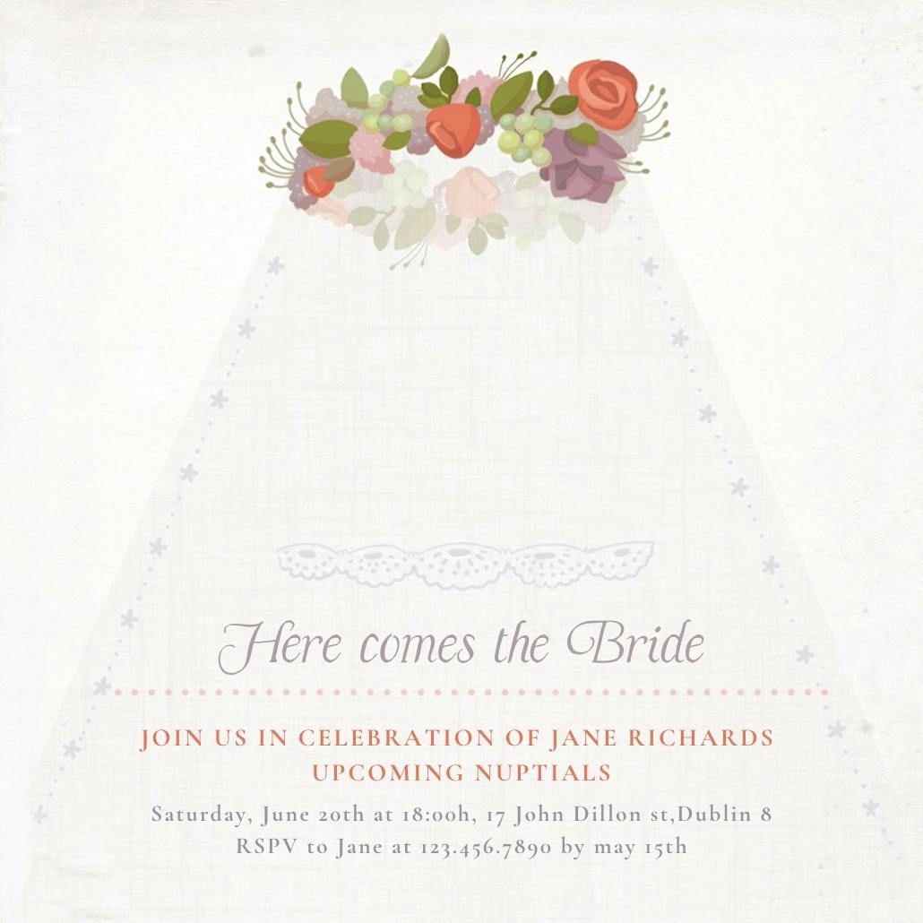 Flower Crown - Bridal Shower Invitation Template (Free) | Greetings Island