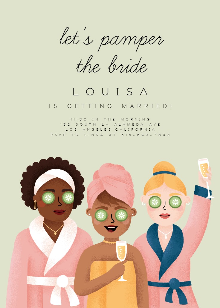Let's pamper the bride - Bridal Shower Invitation Template | Greetings ...