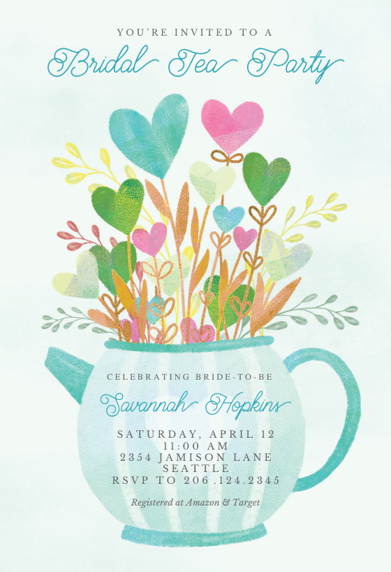 Bridal Tea Party - Bridal Shower Invitation Template (Free) | Greetings ...