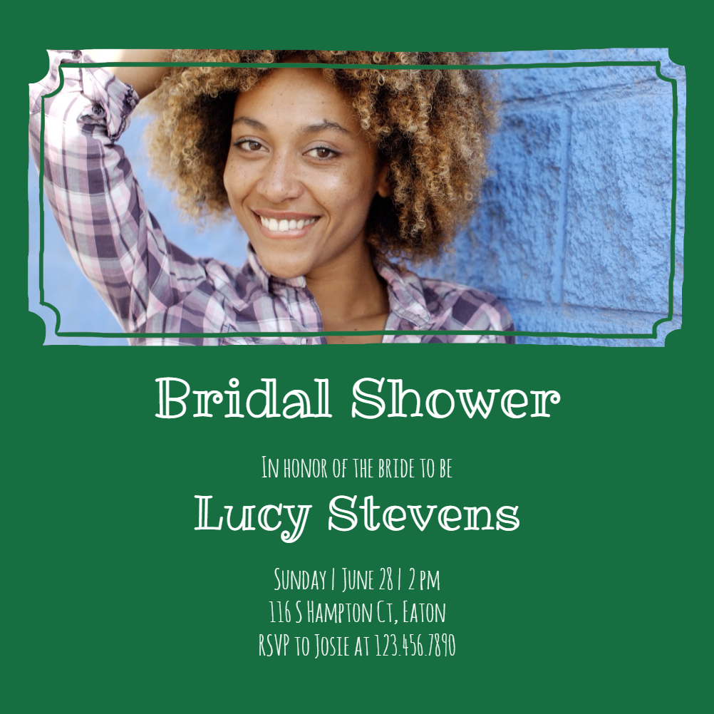 Notched Corner Frame - Bridal Shower Invitation Template (Free ...