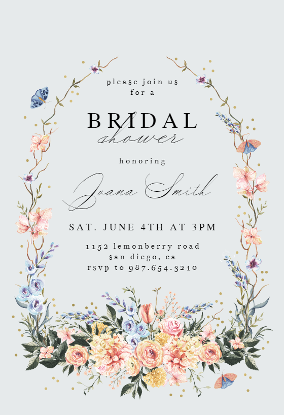 Fairy Tale Border - Bridal Shower Invitation Template | Greetings Island