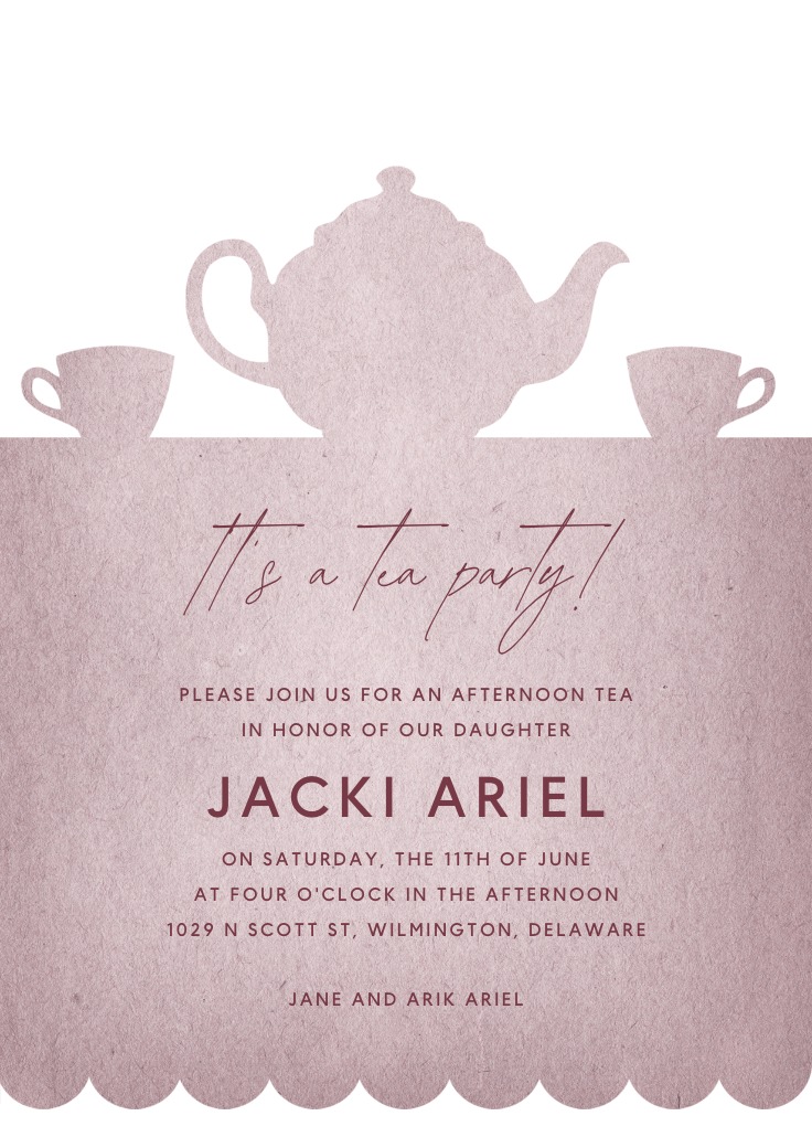 Tea Party - Party Invitation Template (Free) | Greetings Island