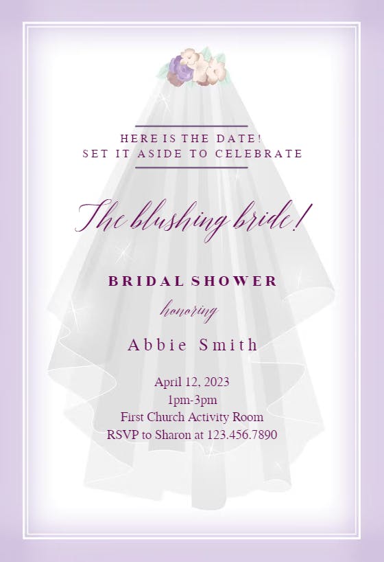 The Blushing Bride - Bridal Shower Invitation Template (Free) | Greetings Island