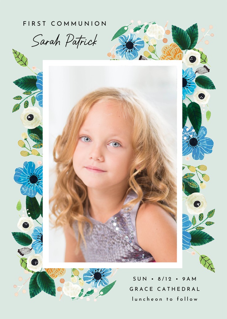 Blue & Orange - First Holy Communion Invitation Template (Free ...