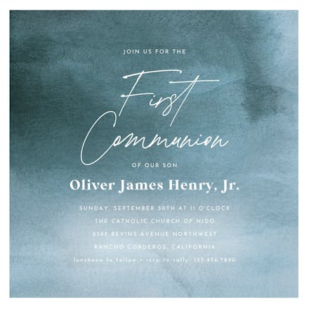 Classic Plaid Trim - First Holy Communion Invitation Template (Free ...