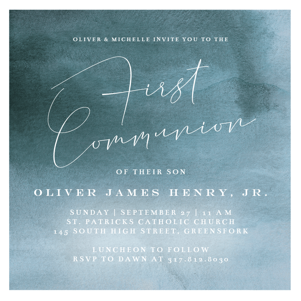 Daisy Frame - First Holy Communion Invitation Template (Free ...