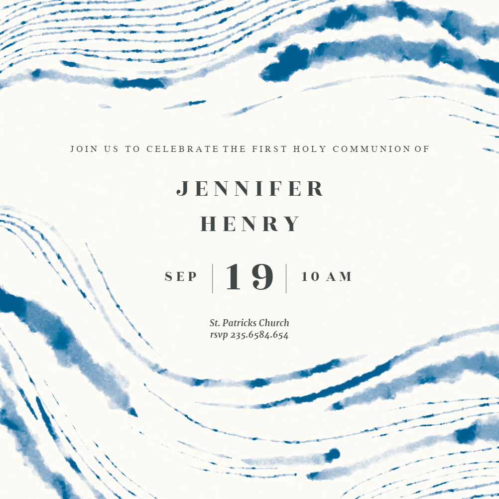 Thinline Border - First Holy Communion Invitation Template (Free ...