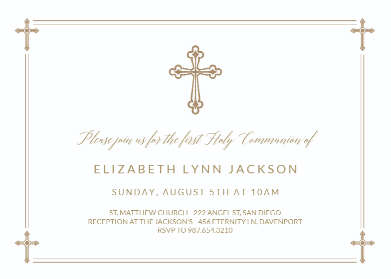 Criss Cross - First Holy Communion Invitation Template (Free ...