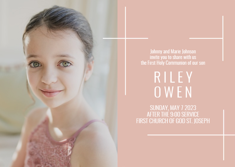 Thinline Border - First Holy Communion Invitation Template (Free ...