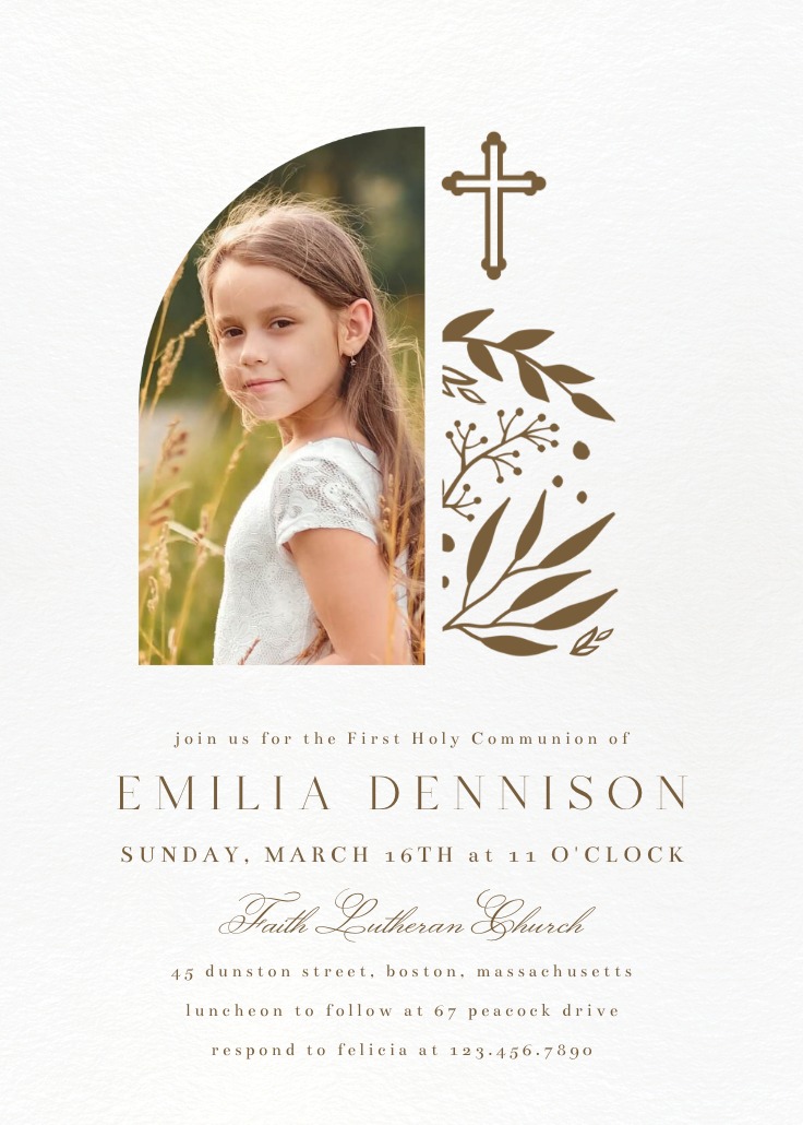 Rejoicing in Faith - First Holy Communion Invitation Template ...
