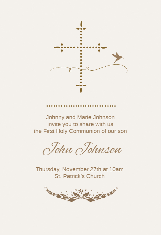 Time to Rejoice - First Holy Communion Invitation Template (Free ...