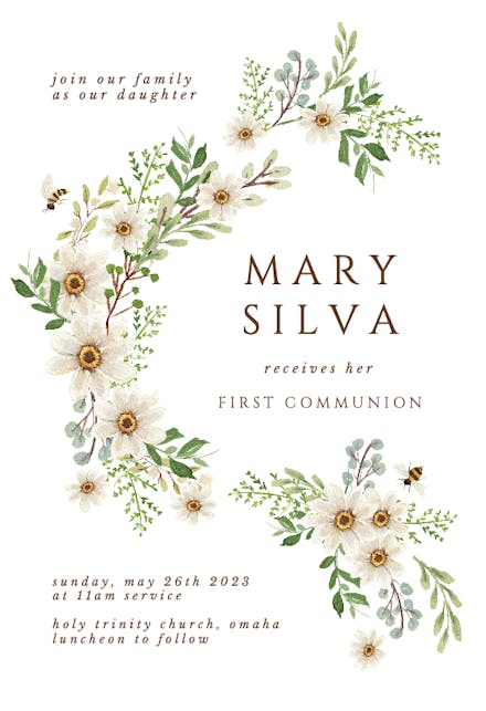 Sweeter Together - First Holy Communion Invitation Template | Greetings ...