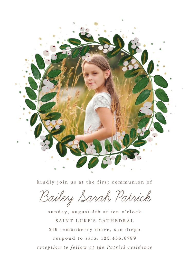 Simple - First Holy Communion Invitation Template (Free) | Greetings Island