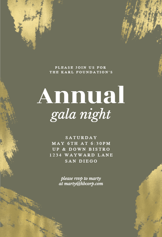 Golden Frame - Gala Invitation Template | Greetings Island