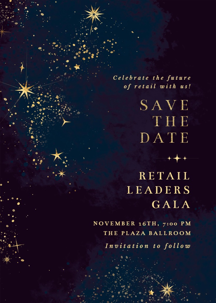 Cosmic Star - Gala Invitation Template (Free) | Greetings Island