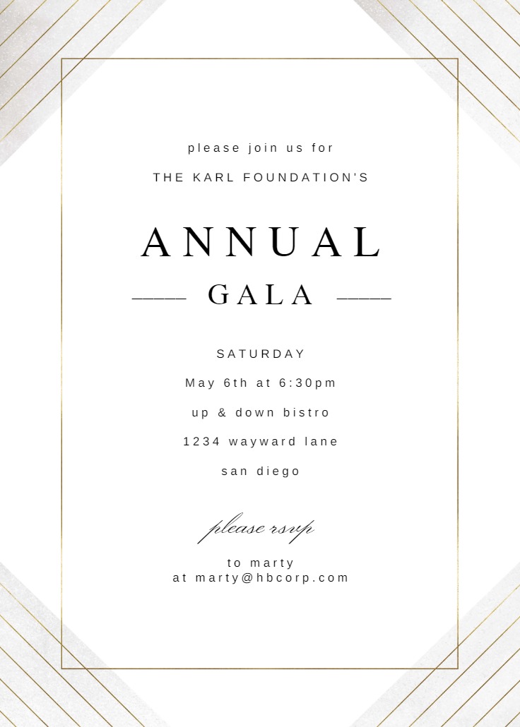 Frame & lines - Gala Invitation Template | Greetings Island