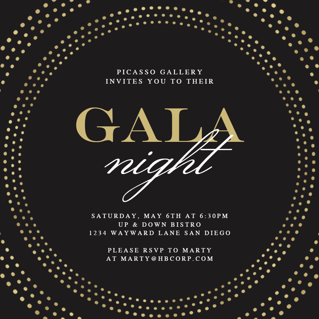 Petite Points - Gala Invitation Template (Free) | Greetings Island