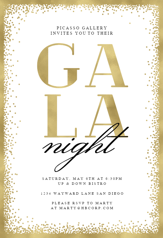 Frame & lines - Gala Invitation Template (Free) | Greetings Island
