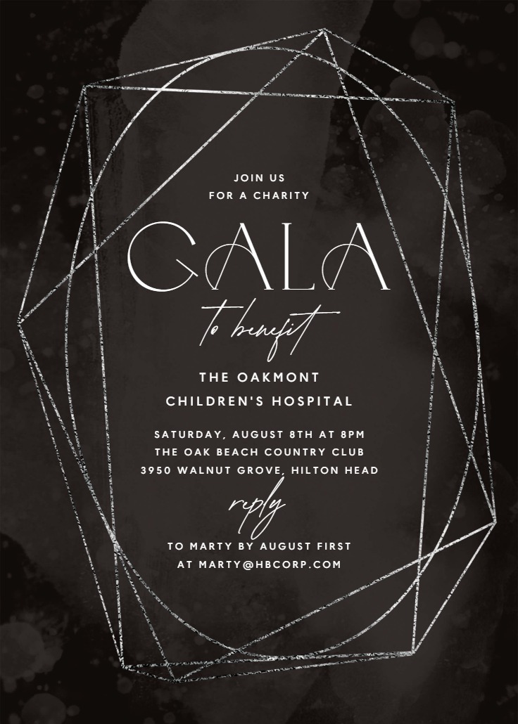 Silver Border - Gala Invitation Template | Greetings Island