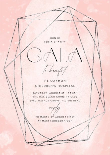 Silver Border - Gala Invitation Template | Greetings Island