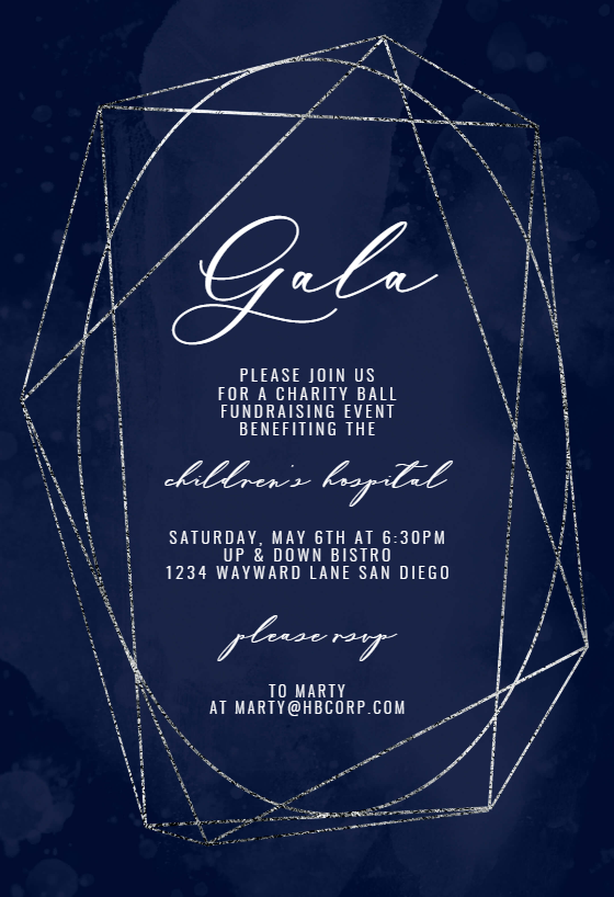 Silver Border - Gala Invitation Template | Greetings Island