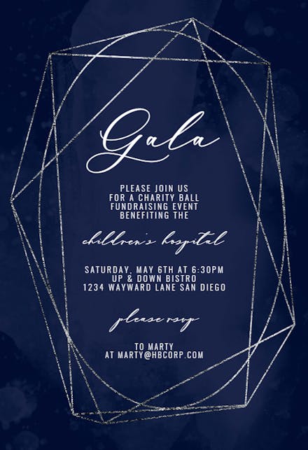 Silver Border - Gala Invitation Template | Greetings Island