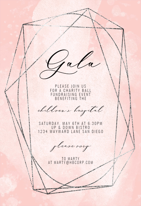 Silver Border - Gala Invitation Template | Greetings Island