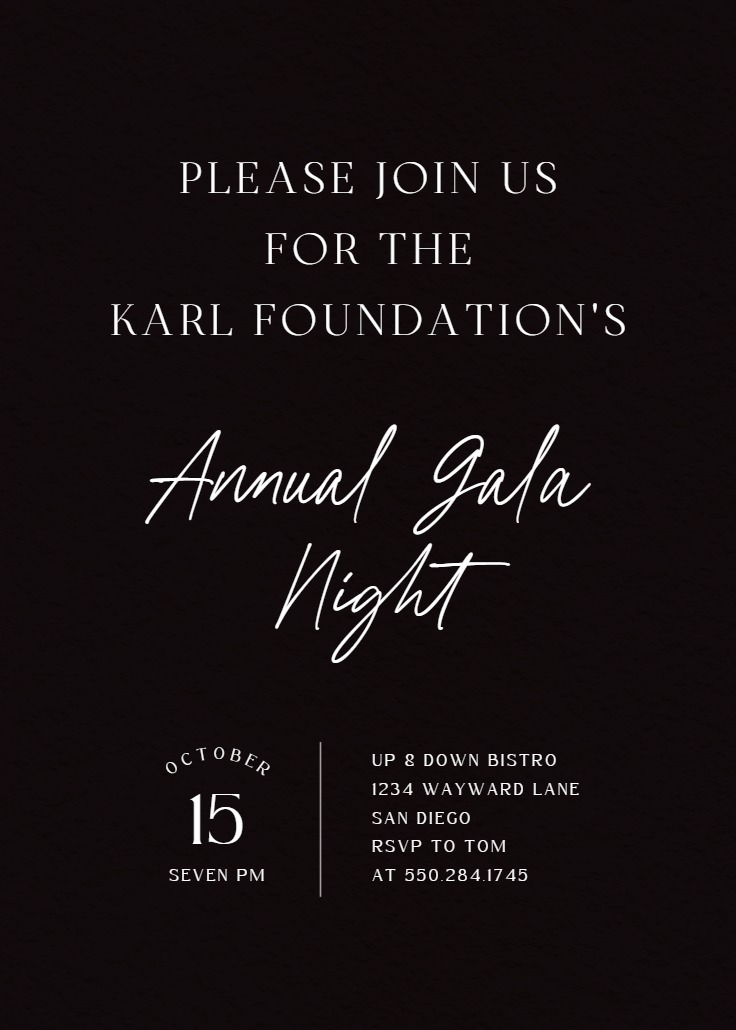 Structured typography - Gala Invitation Template (Free) | Greetings Island