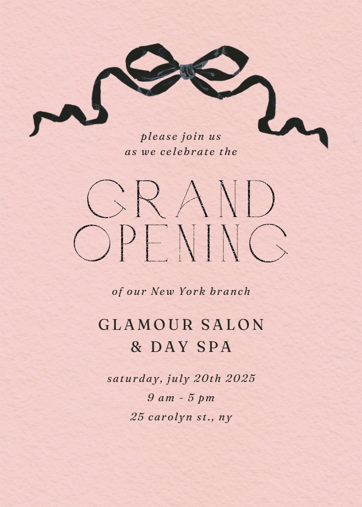 Black Ribbons - Grand Opening Invitation Template | Greetings Island