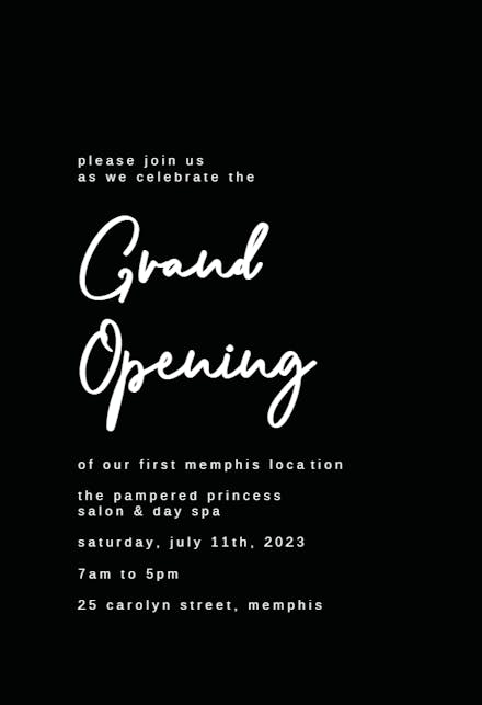 Calligraphy Names - Grand Opening Invitation Template (Free ...
