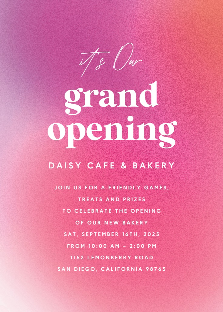 Crazy Opening - Grand Opening Invitation Template (Free) | Greetings Island