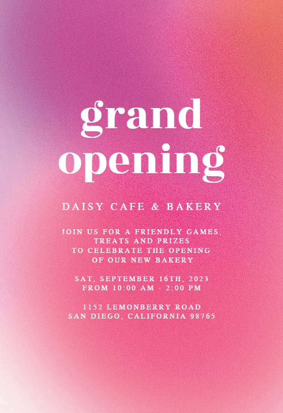 Gradient Celebration - Grand Opening Invitation Template (Free ...