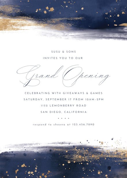 Abstract Watercolor - Grand Opening Invitation Template | Greetings Island