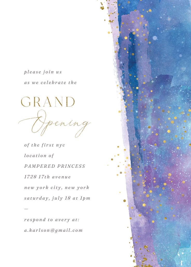 Watercolor paint - Grand Opening Invitation Template (Free) | Greetings ...