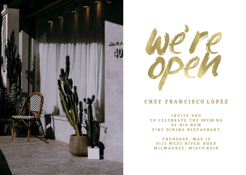 Were open - Grand Opening Invitation Template (Free) | Greetings Island