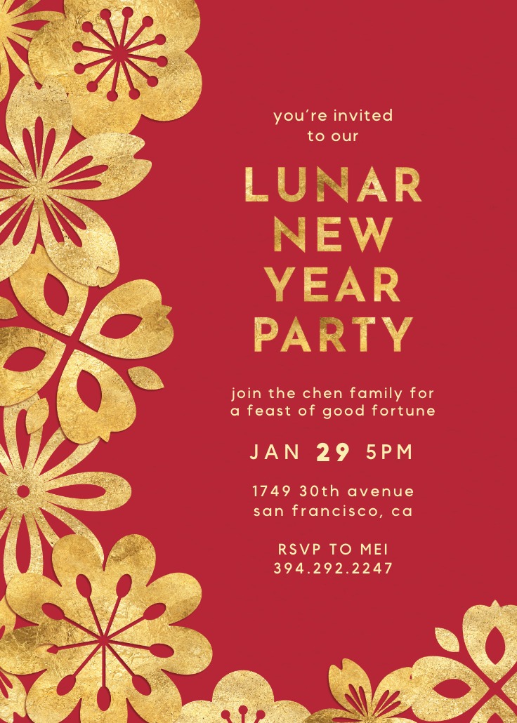 Lunar New Year Invitations (Free) | Greetings Island
