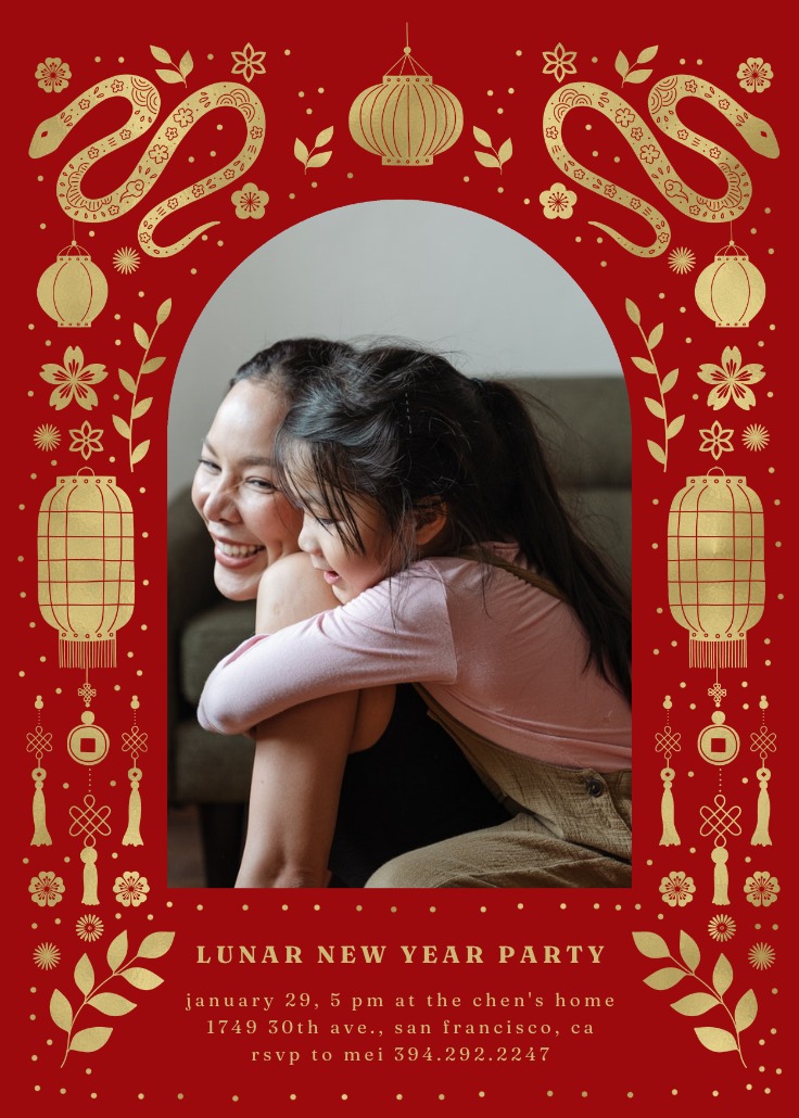 Lunar New Year Frame - Lunar new year Invitation Template | Greetings ...
