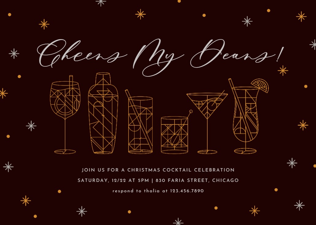 Cheer Dears - Christmas Invitation Template (Free) | Greetings Island