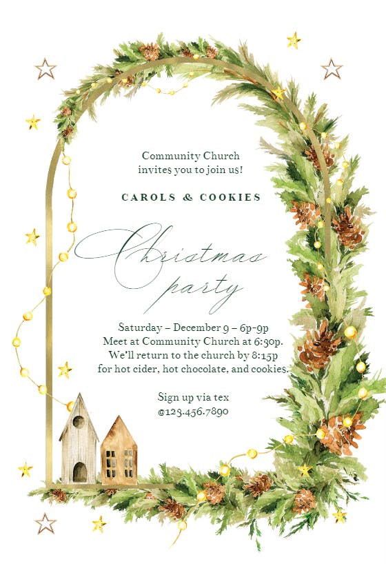Christmas arch full of lights - Christmas Invitation Template ...